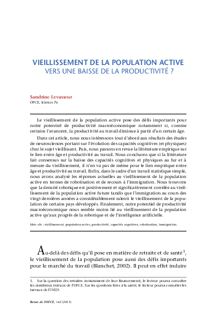 (PDF) Vieillissement de la population active