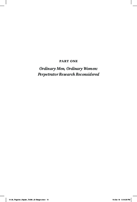 (PDF) Ordinary Men and the Women in their Shadows: Gender Issues in the ...