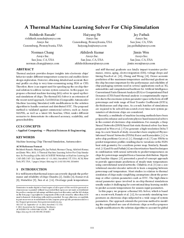 (PDF) A Thermal Machine Learning Solver For Chip Simulation
