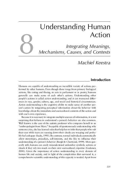 (PDF) Understanding Human Action