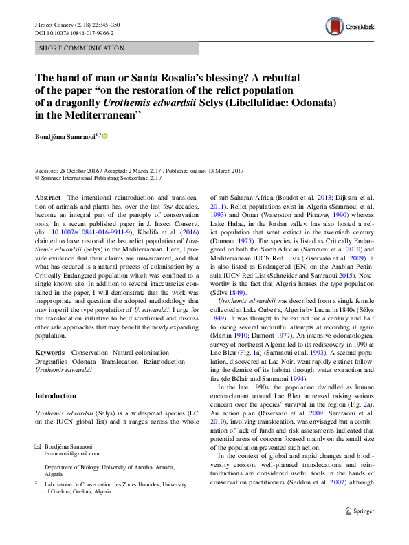 (PDF) The hand of man or Santa Rosalia’s blessing? A rebuttal of the ...