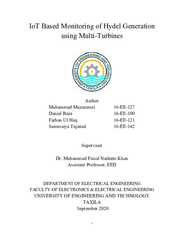 (PDF) IoT Based Monitoring of Hydel Generation using Multi-Turbines