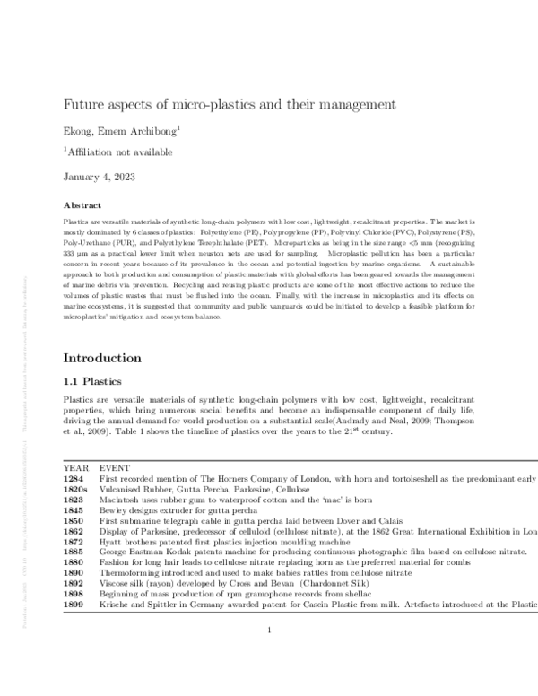 (PDF) Future aspects of micro-plastics and their management