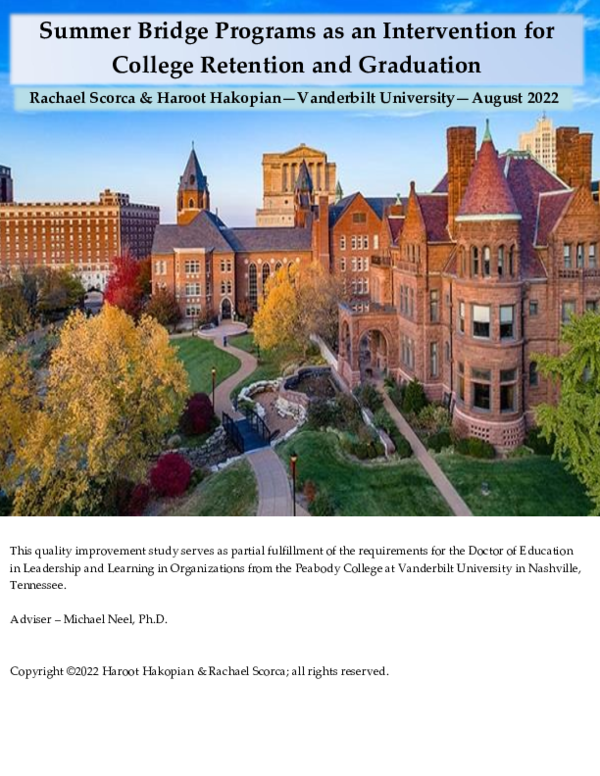 (PDF) Summer Bridge Programs as an Intervention for College Retention