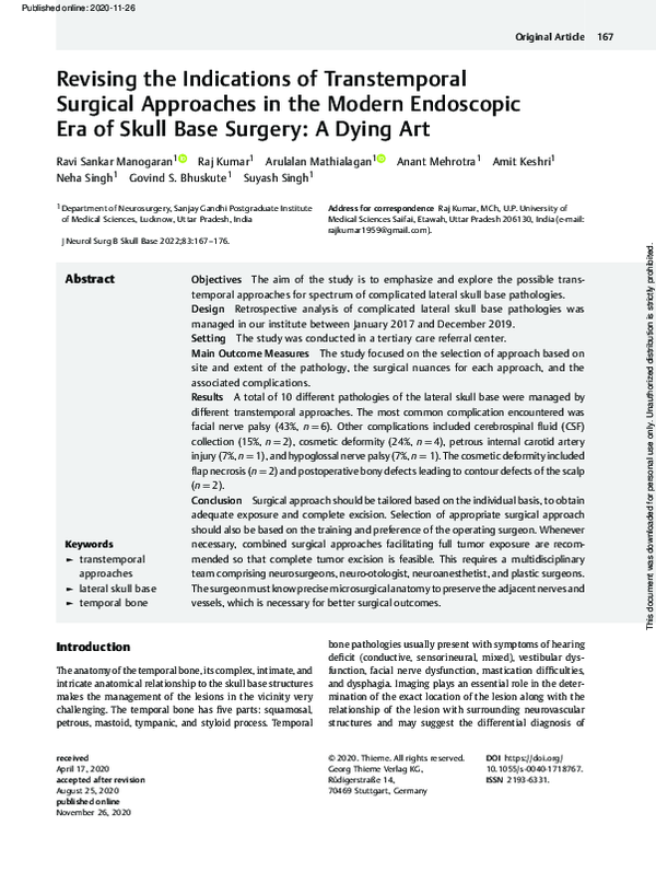 (PDF) Revising the Indications of Transtemporal Surgical Approaches in ...