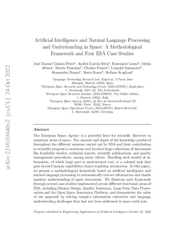(PDF) Artificial Intelligence and Natural Language Processing and Understanding in Space: A ...