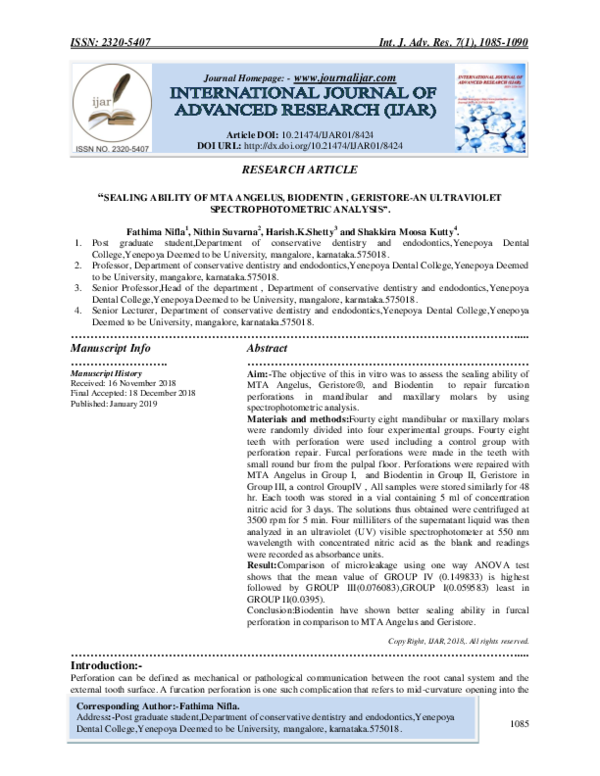 (PDF) Sealing Ability of Mta Angelus, Biodentin , Geristore-An ...