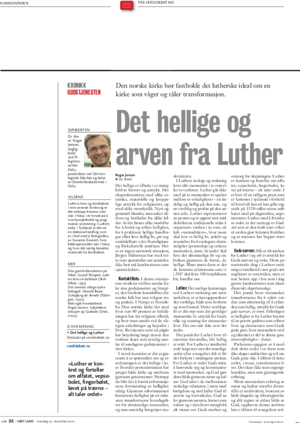 (PDF) Det hellige og arven fra Martin Luther