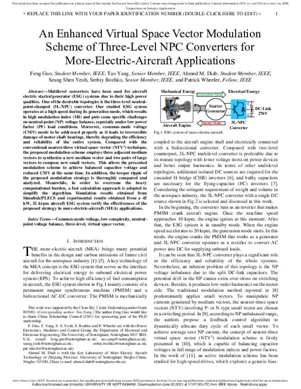 Pdf An Enhanced Virtual Space Vector Modulation Scheme Of Three Level