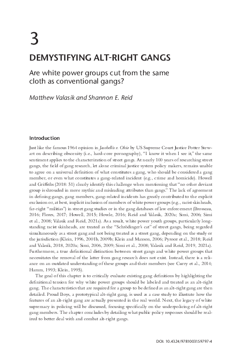 (PDF) Demystifying alt-right gangs: Are white power groups cut from the ...