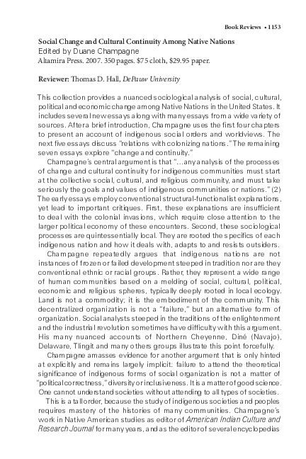 (PDF) Social Change and Cultural Continuity among Native Nations ...