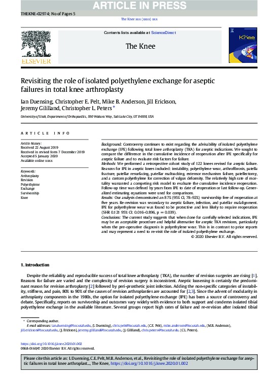 (PDF) Revisiting the role of isolated polyethylene exchange for aseptic ...