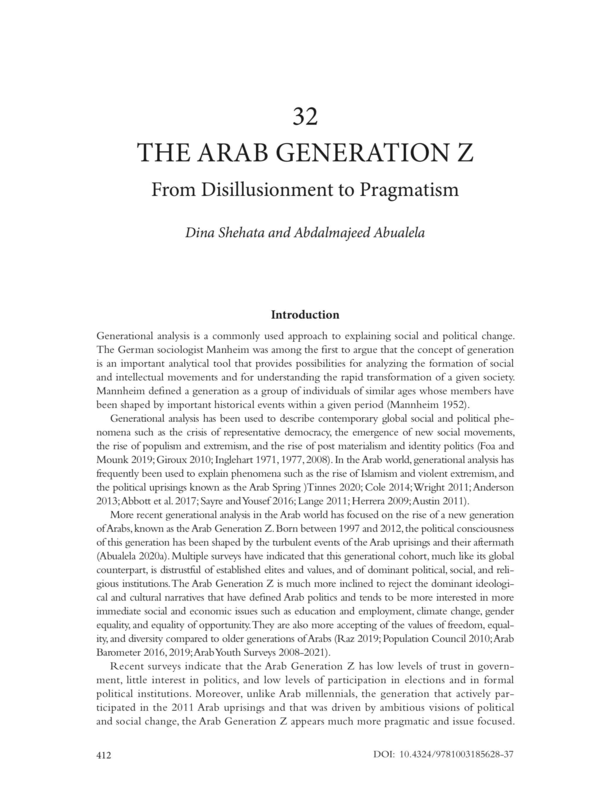 (PDF) The Arab Generation Z: from Disillusionment to Pragmatism