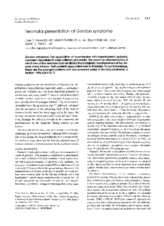(PDF) Neonatal presentation of Gordon syndrome | Melvin Bonilla ...