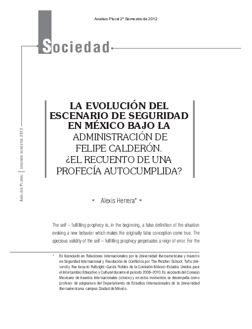 (PDF) La evolución del escenario de seguridad en México bajo la ...