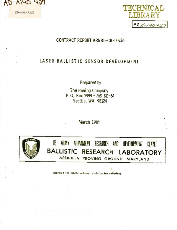 (PDF) Laser Ballistic Sensor Development