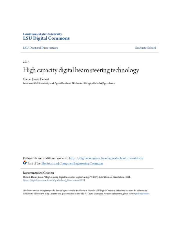 (PDF) High capacity digital beam steering technology