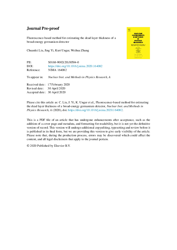(PDF) Fluorescence-based method for estimating the dead layer thickness ...