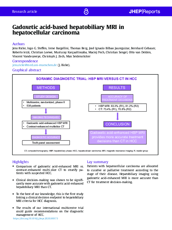 (PDF) Gadoxetic acid-based hepatobiliary MRI in hepatocellular carcinoma