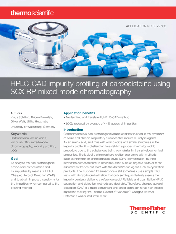 (PDF) HPLC-CAD impurity profiling of carbocisteine using SCX-RP mixed ...