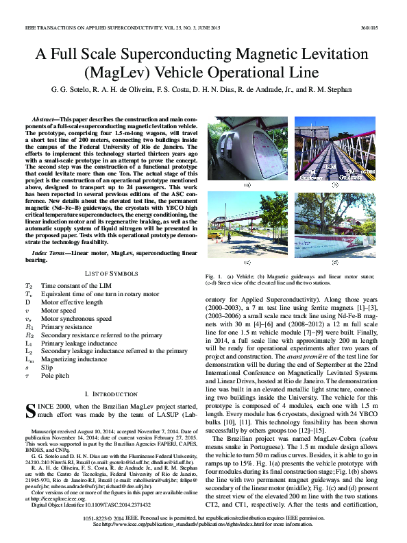 (PDF) A Full Scale Superconducting Magnetic Levitation (MagLev) Vehicle ...