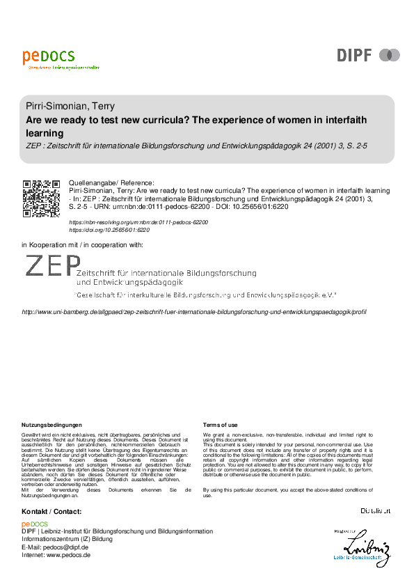 (PDF) Are we ready to test new curricula? The experience of women in ...