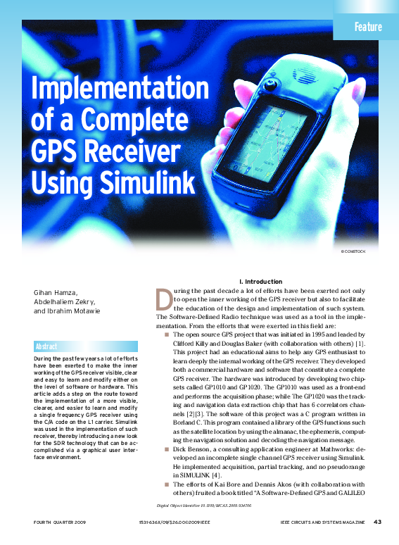 (PDF) Implementation of a complete GPS receiver using simulink