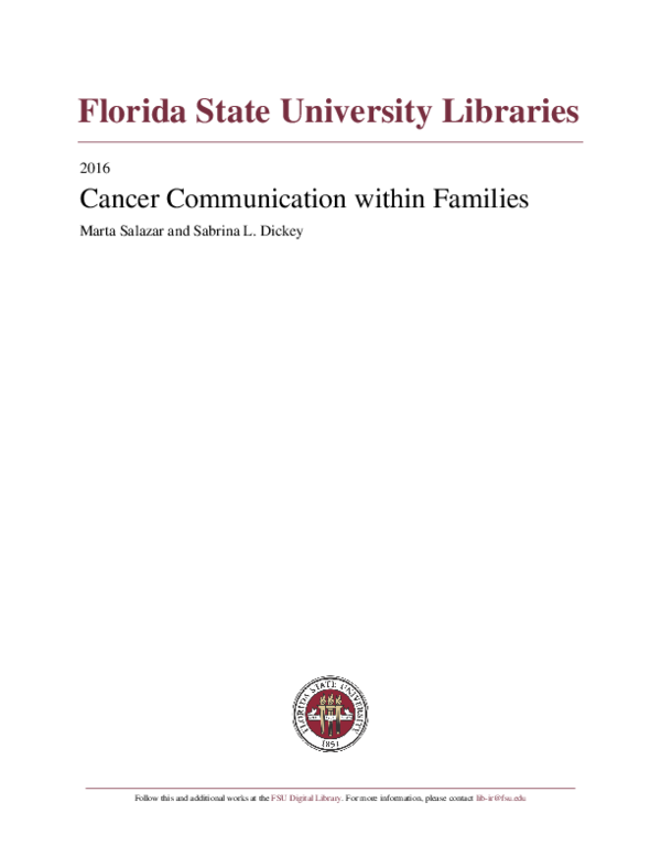 (PDF) Cancer Communication within Families