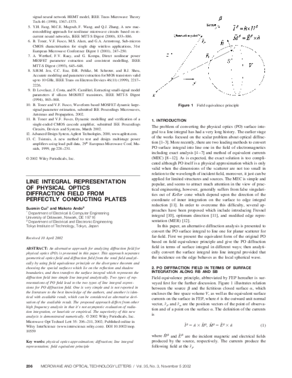(PDF) Line integral representation of physical optics scattering from a perfectly conducting ...