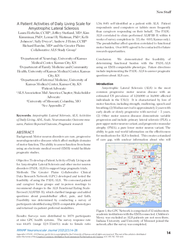 (PDF) PADL-ALS: Daily Living Assessment Tool for ALS