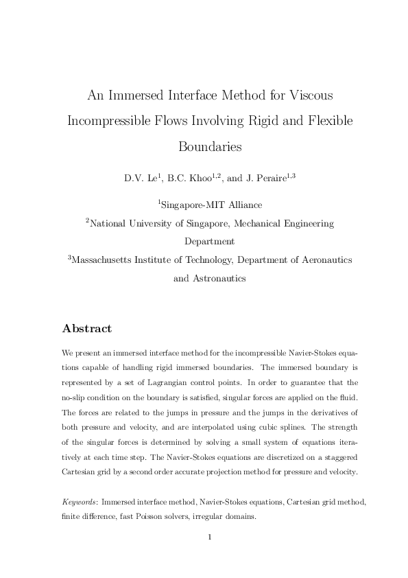 (PDF) An immersed interface method for viscous incompressible flows involving rigid and flexible ...