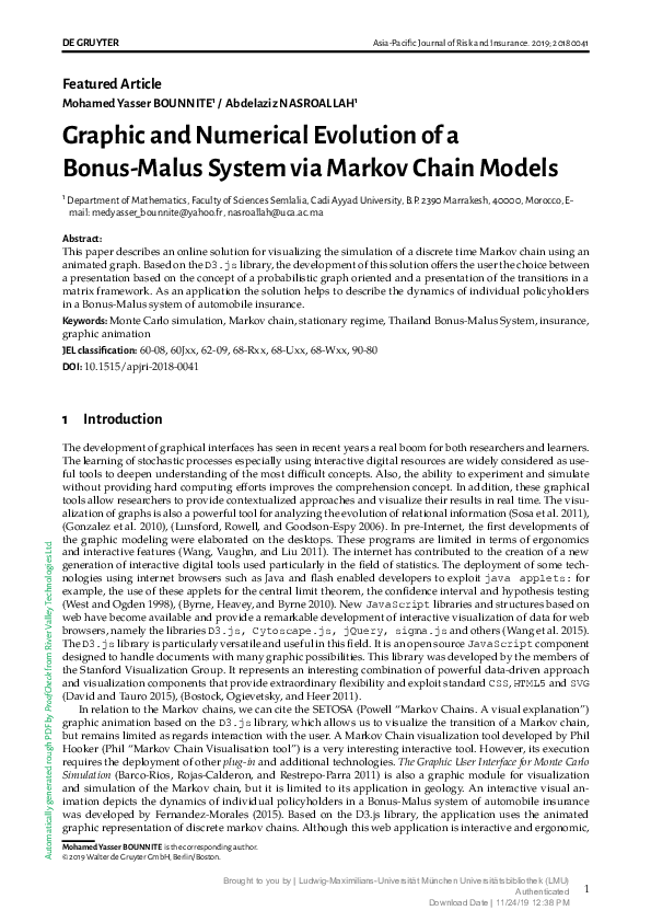 (PDF) Graphic and Numerical Evolution of a Bonus-Malus System via ...
