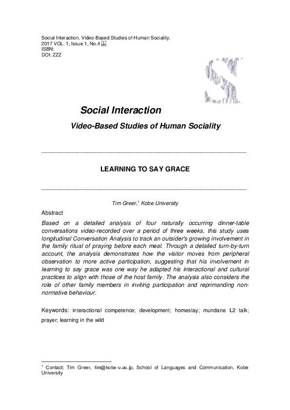 (PDF) Learning to Say Grace