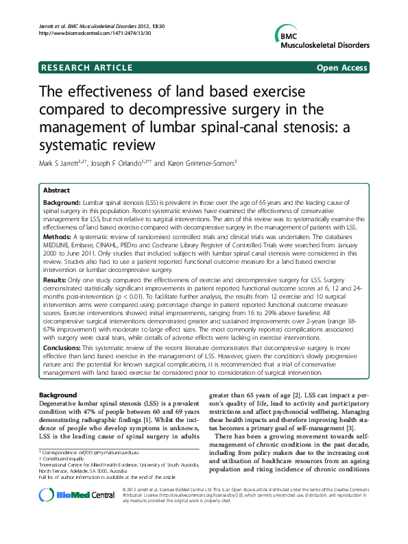 (PDF) The effectiveness of land based exercise compared to ...