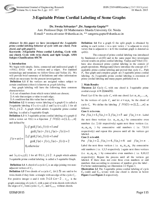 (PDF) 3-Equitable Prime Cordial Labeling of Some Graphs