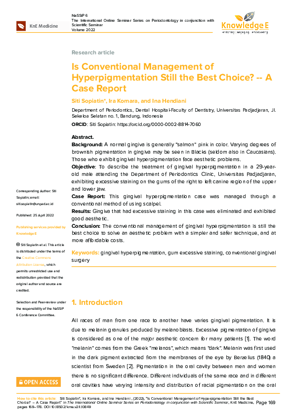 (PDF) Is Conventional Management of Hyperpigmentation Still the Best ...