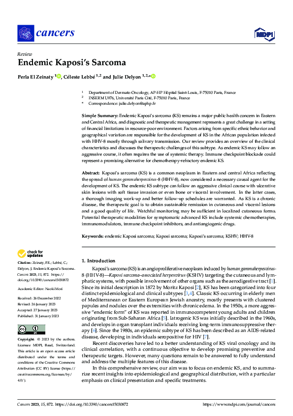 (PDF) Endemic Kaposi’s Sarcoma