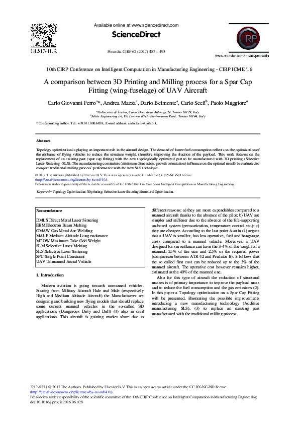 (PDF) A Comparison between 3D Printing and Milling Process for a Spar ...