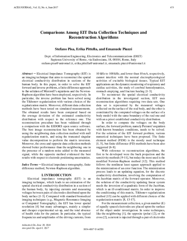 (PDF) Comparisons among EIT data collection techniques and ...