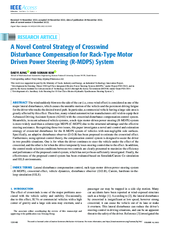 (PDF) A Novel Control Strategy of Crosswind Disturbance Compensation ...
