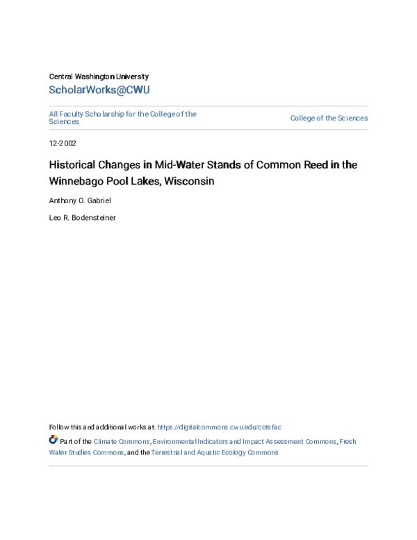 (PDF) Historical Changes in Mid-Water Stands of Common Reed in the ...