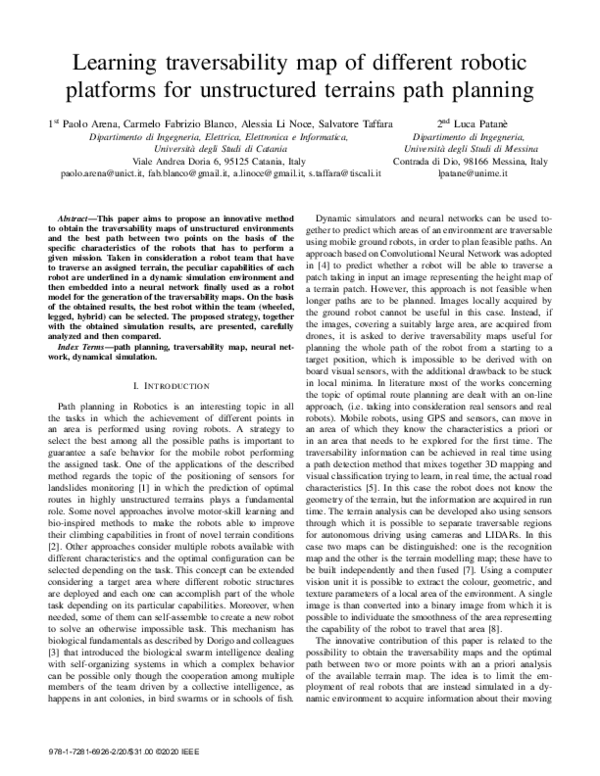 (PDF) Learning traversability map of different robotic platforms for unstructured terrains path ...
