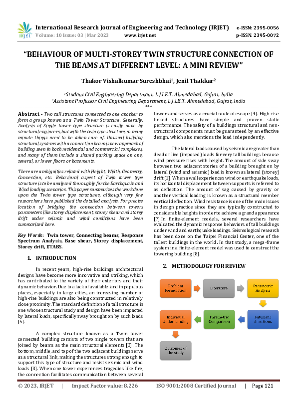 (PDF) "BEHAVIOUR OF MULTI-STOREY TWIN STRUCTURE CONNECTION OF THE BEAMS AT DIFFERENT LEVEL: A ...
