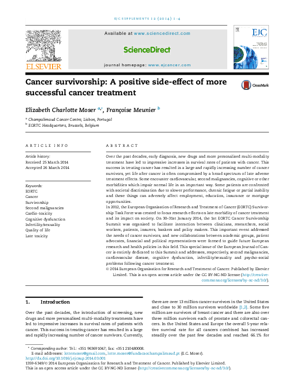 (PDF) Cancer survivorship: A positive side-effect of more successful ...