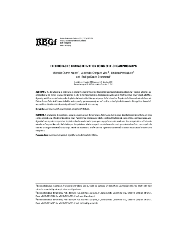 (PDF) Electrofacies Characterization Using Self-Organizing Maps