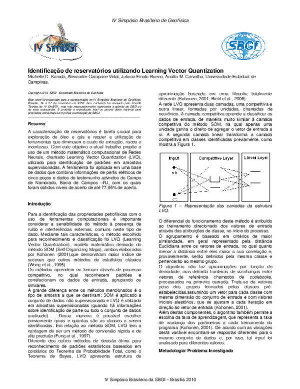 (PDF) Identificação de reservatórios utilizando Learning Vector ...