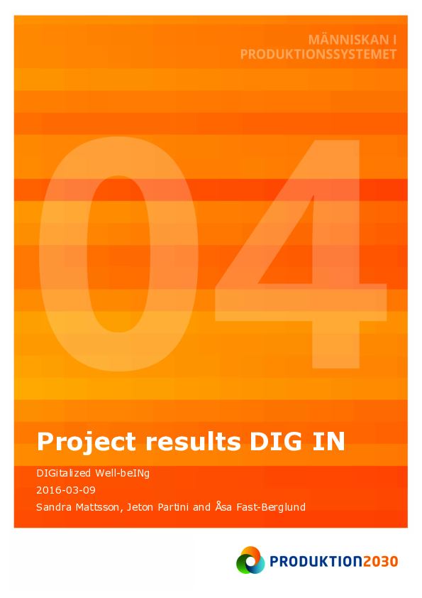 (PDF) Project results DIG IN