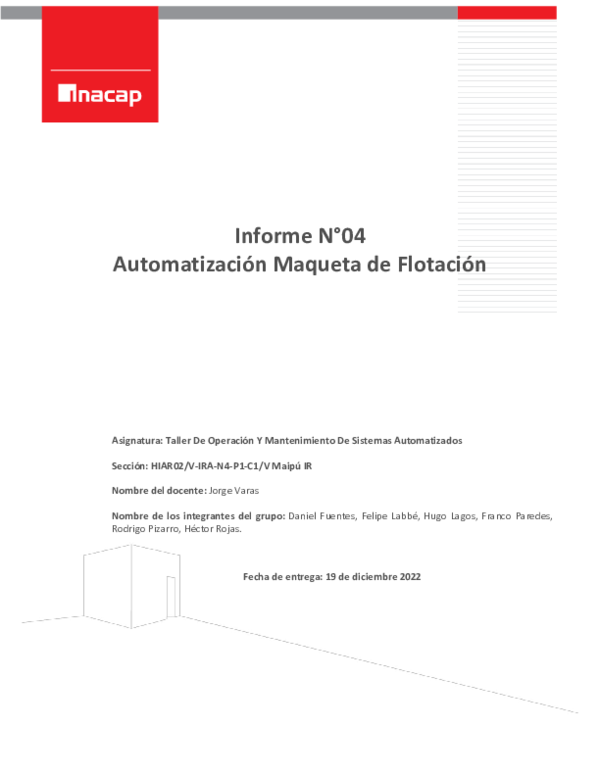 (PDF) Informe Final Maqueta de flotacion
