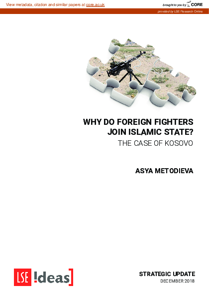 (PDF) Why do foreign fighters join Islamic State? The case of Kosovo