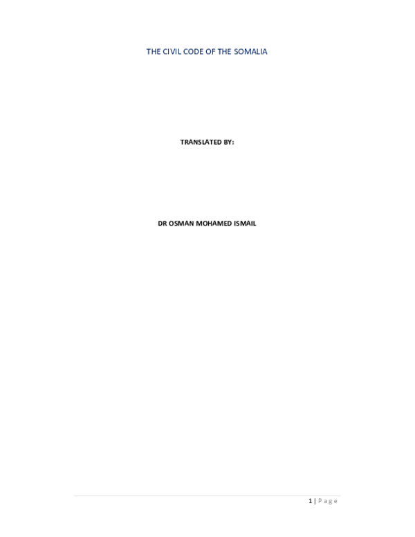 (PDF) Second version of SOMALI CIIVL CODE